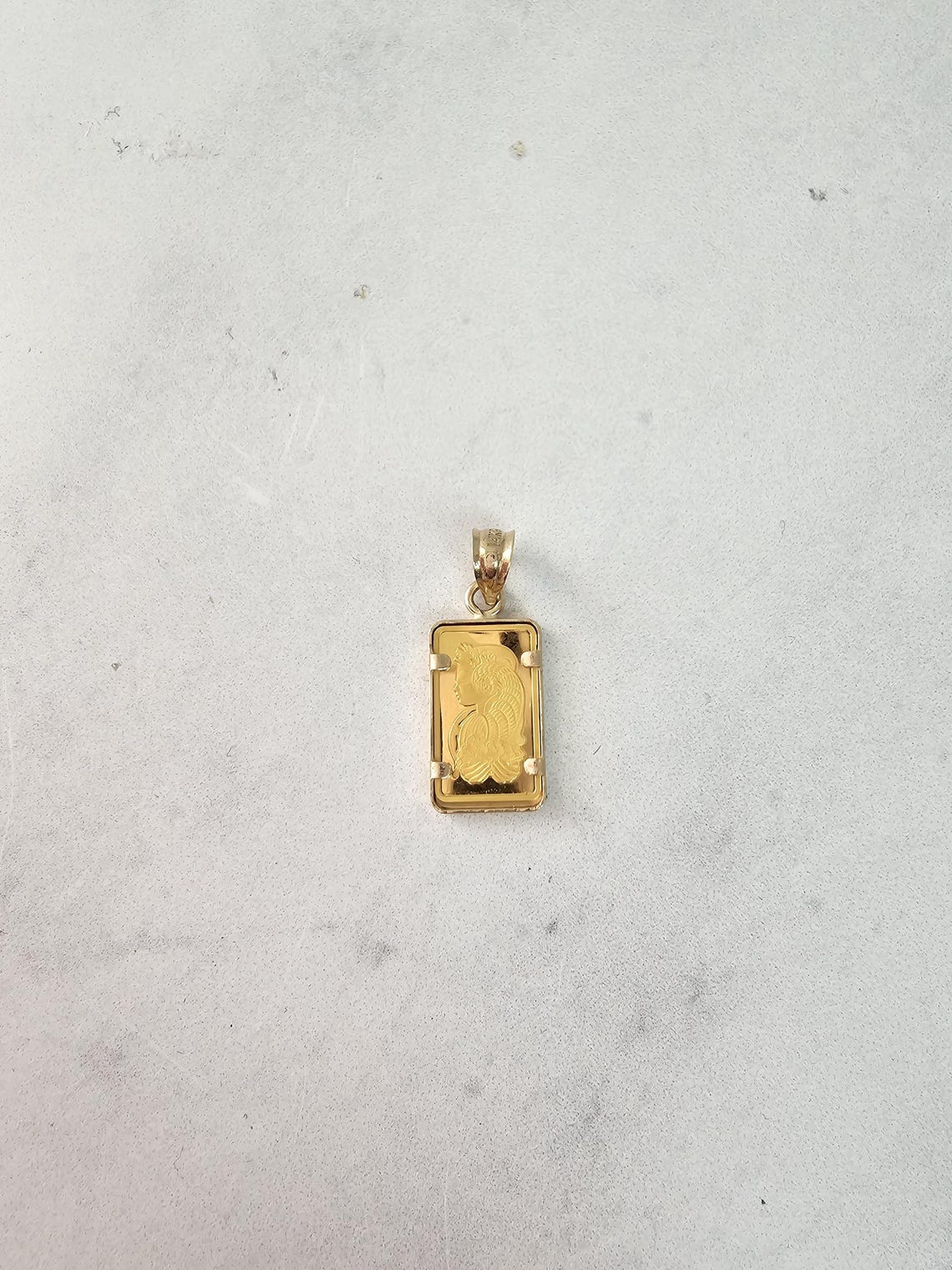 1 Gram Pamp Credit Suisse Gold Bar With Polished Bezel Necklace | Gift ...