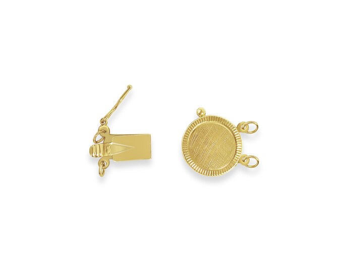 Two Strand 14k Gold Fancy Round Pearl Clasp | Fish Hook Clasps | Pearl ...