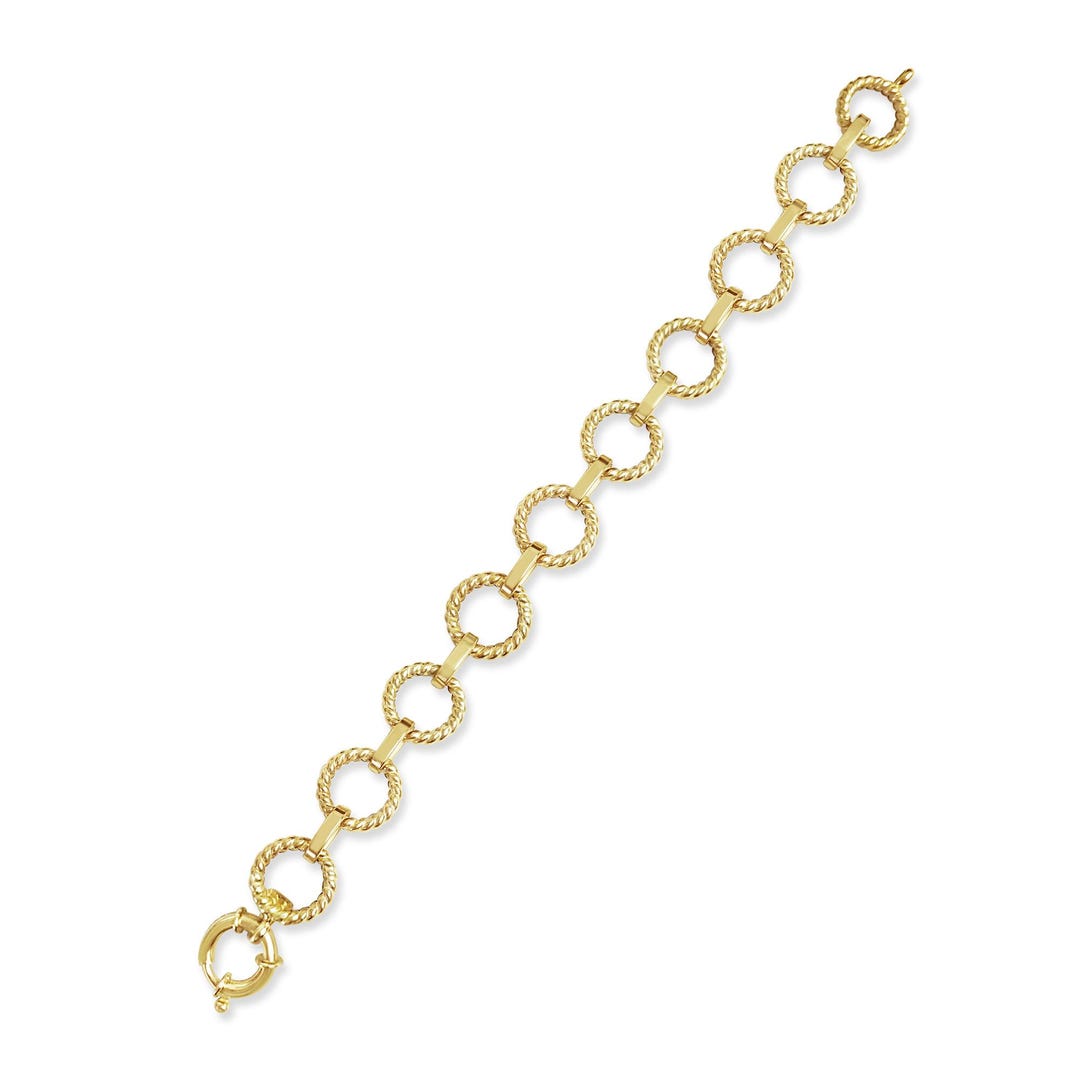 Rope Link Flex Bracelet 14k Yellow Gold | Gift for Her | Solid Gold ...