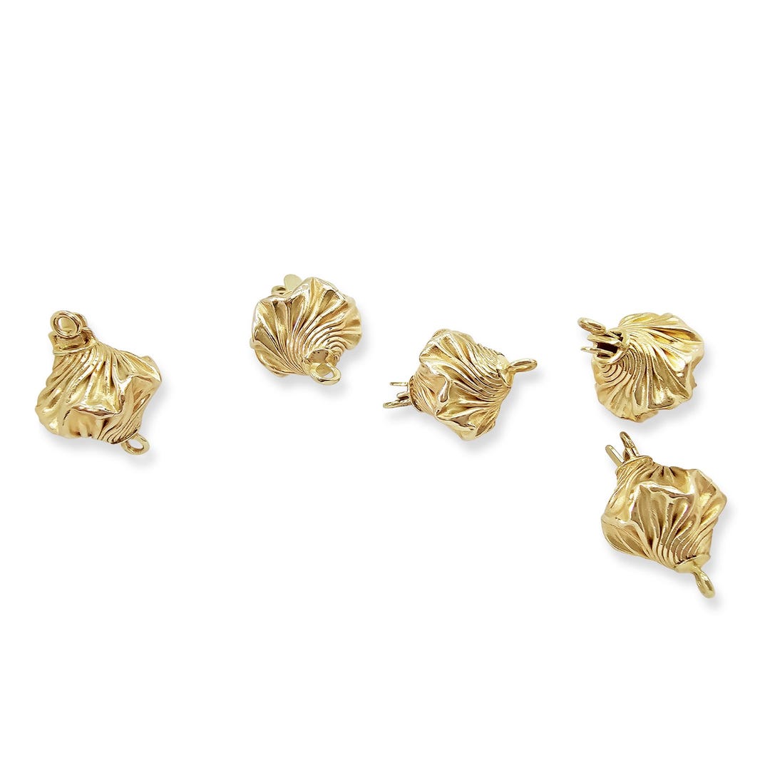 10MM 14K Yellow Gold Twisted Nugget Lantern Clasp | Craft Beads ...