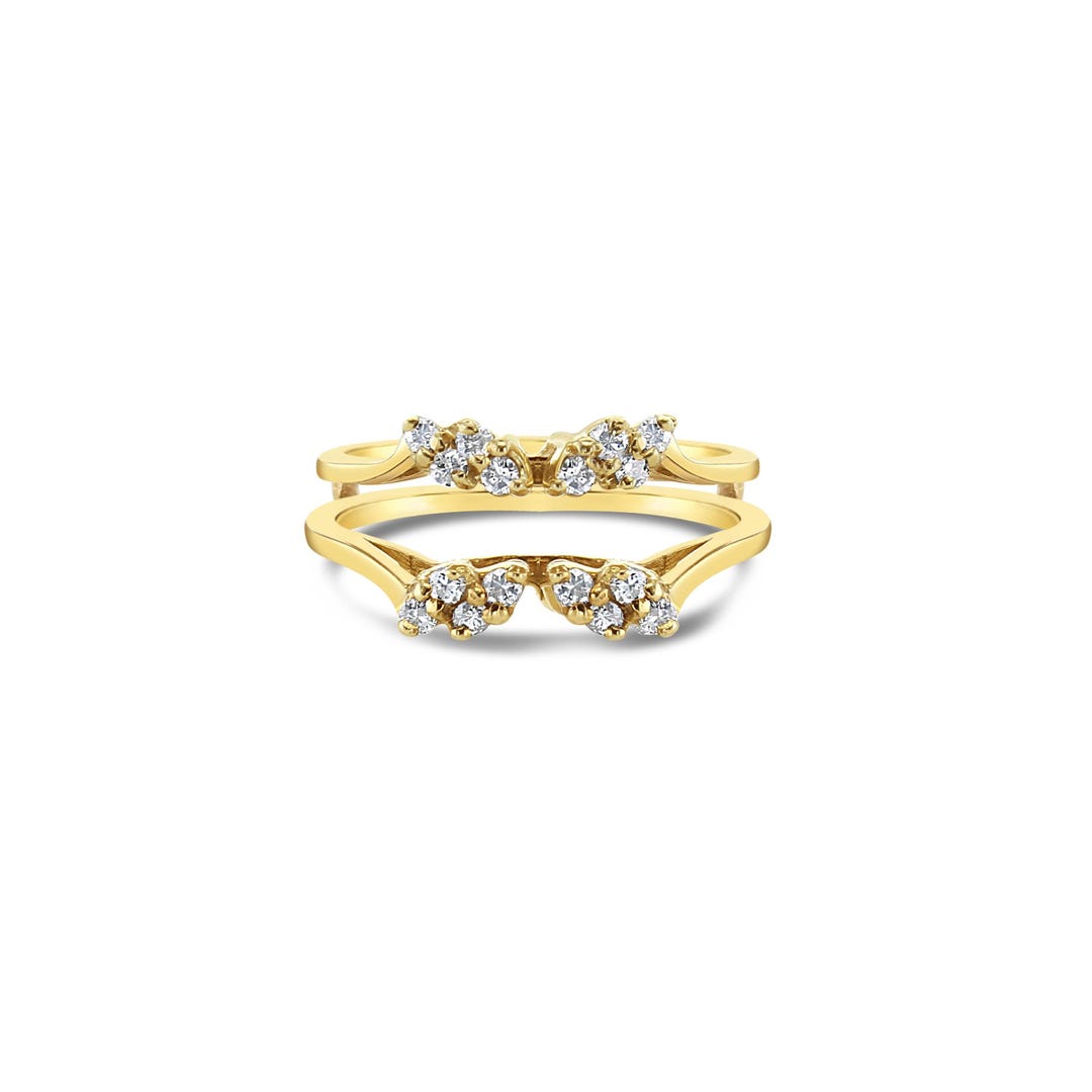 Diamond Ring Guard & Enhancer / 14k Yellow Gold Diamond Ring / Gift for ...