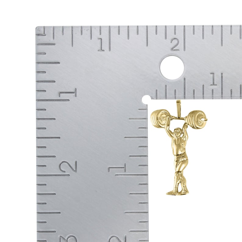 Weightlifter Bodybuilder Charm With Diamond Cuts | 14k Yellow Gold ...