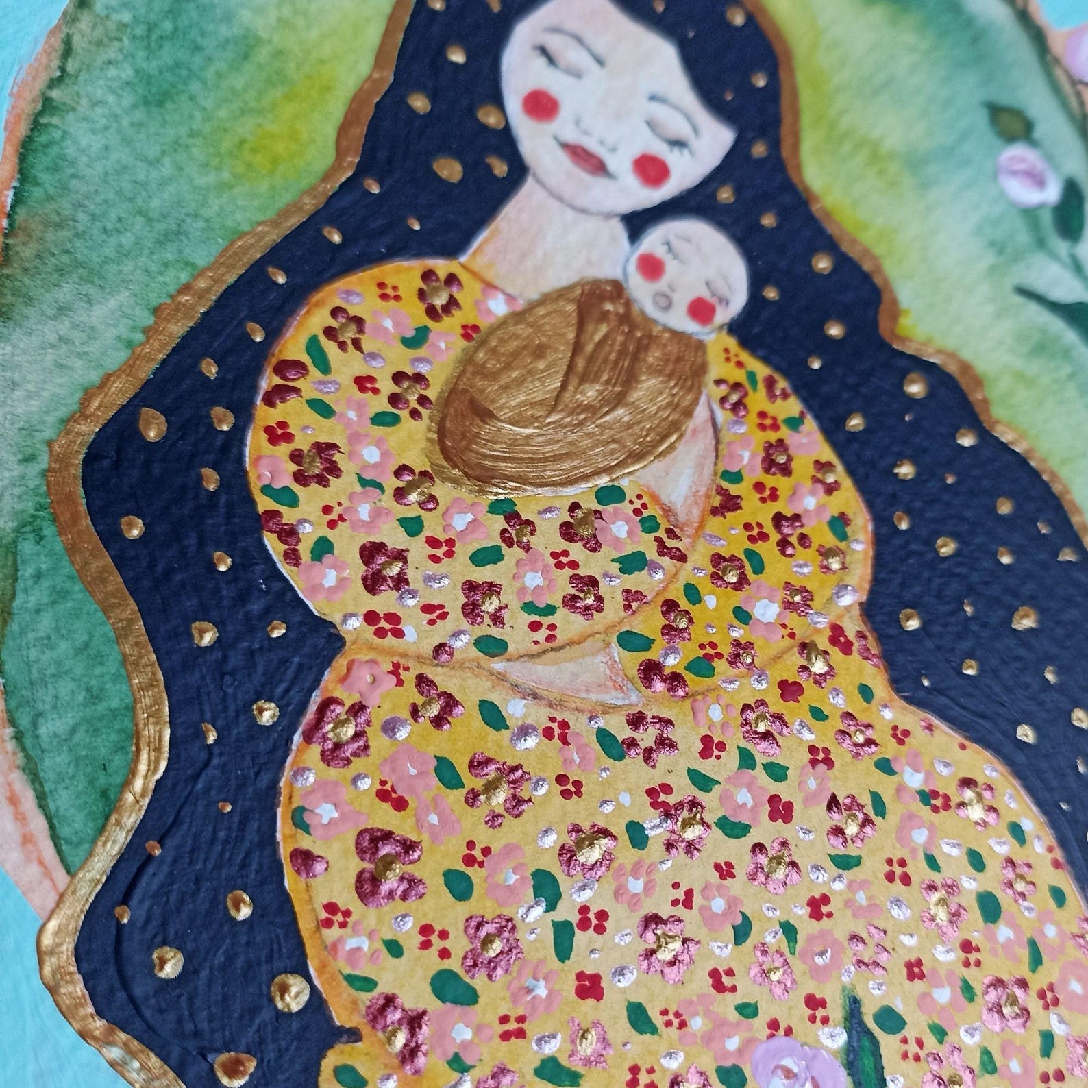 Mother and Baby Painting Original Art Motherhood Painting Boho Home ...