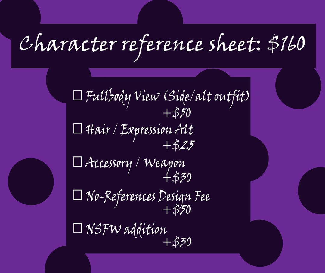Custom Character Reference Sheet W/ Color Pallet - Etsy Canada