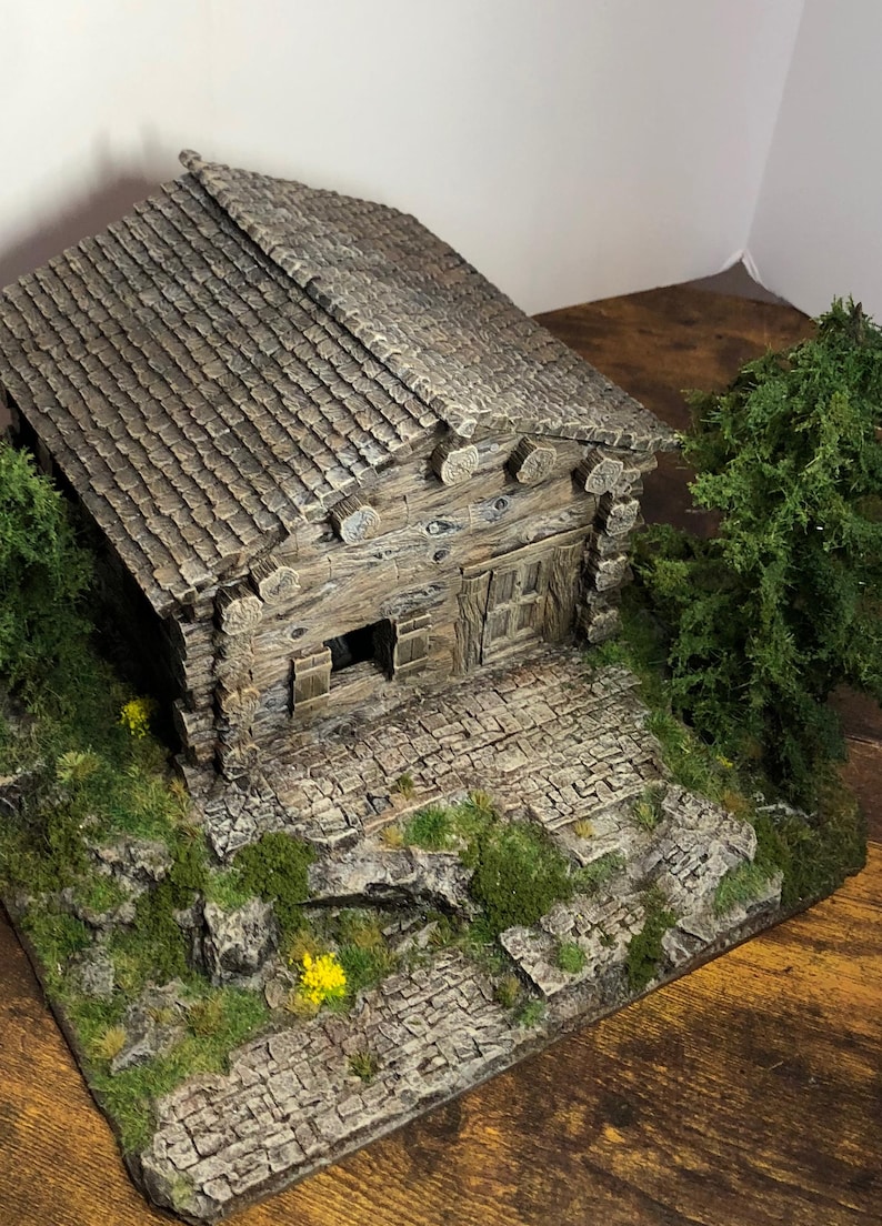 Mountain Side Log Cabin Diorama - Etsy