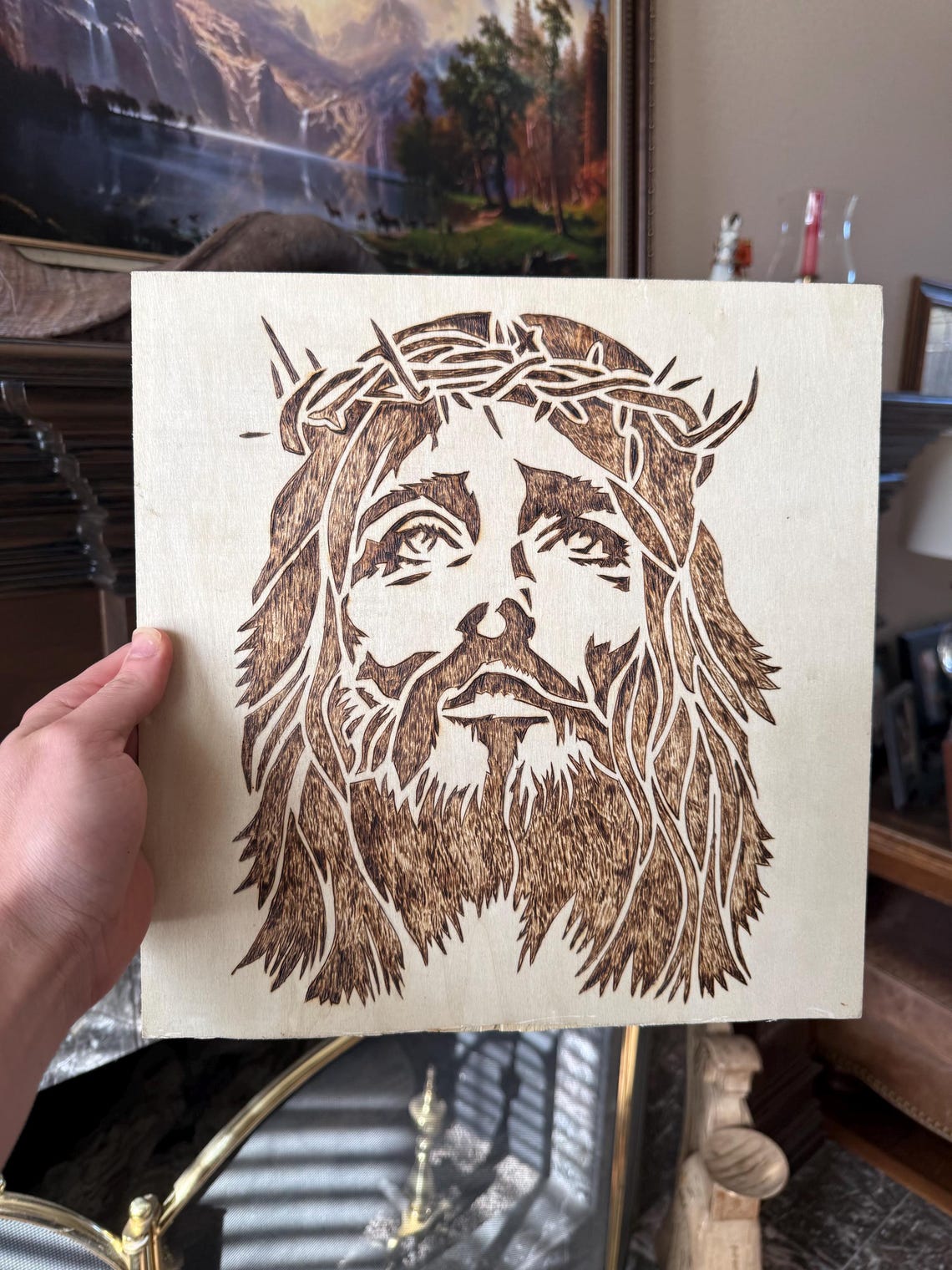 Jesus Face Wood Burning - Etsy