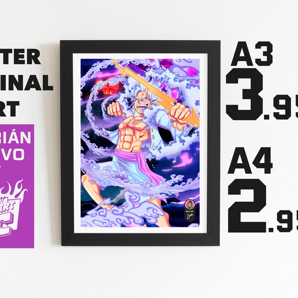 Gear 5 Luffy Poster - Etsy