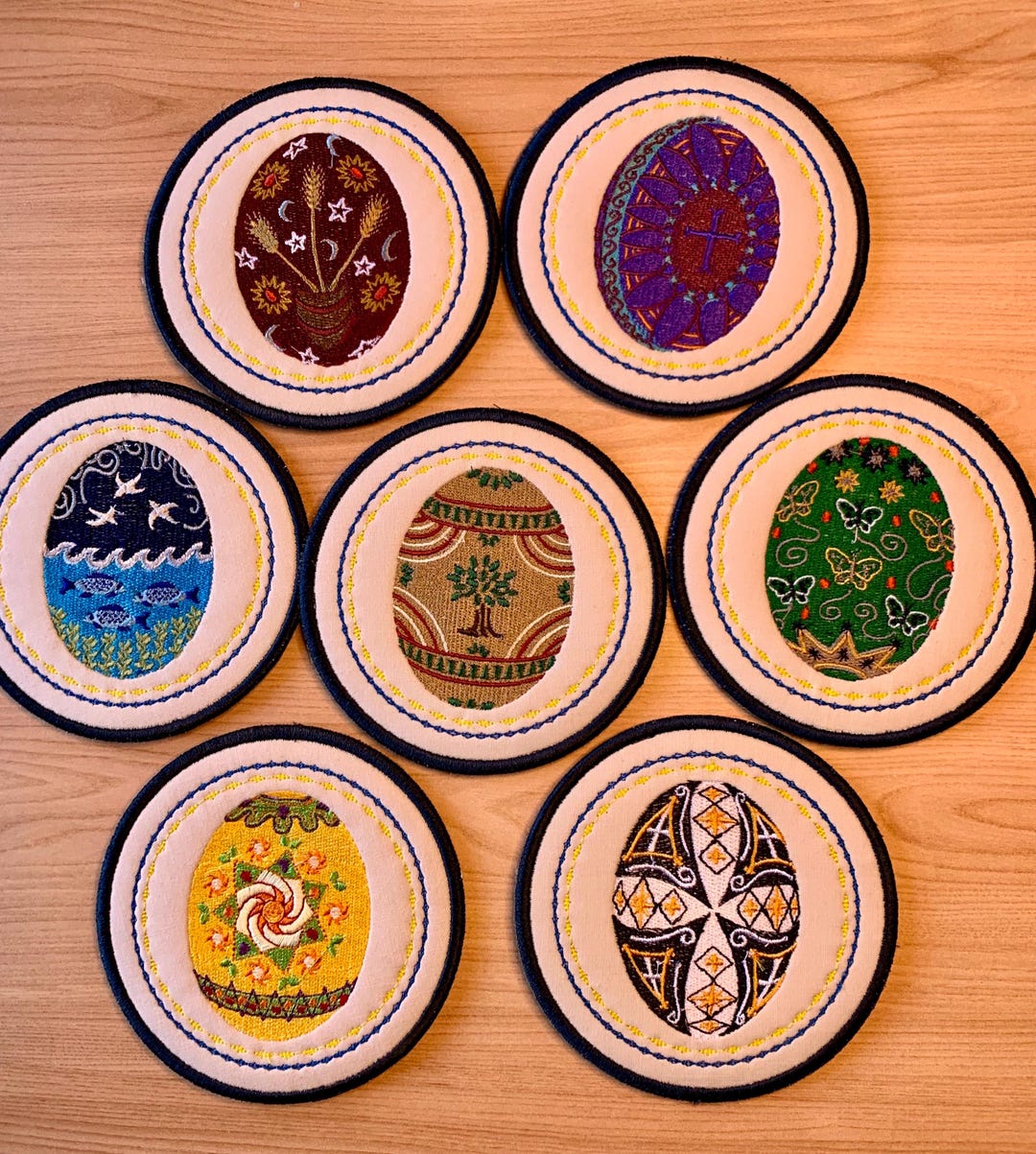 Ukrainian Decorated Egg Coasters - Etsy