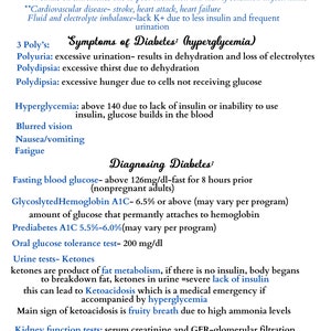 Diabetes Mellitus Student Nurse Notes - Etsy