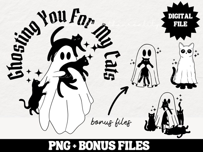Ghosting You for My Cats PNG | Halloween Pets PNG | Trendy Fall Png ...