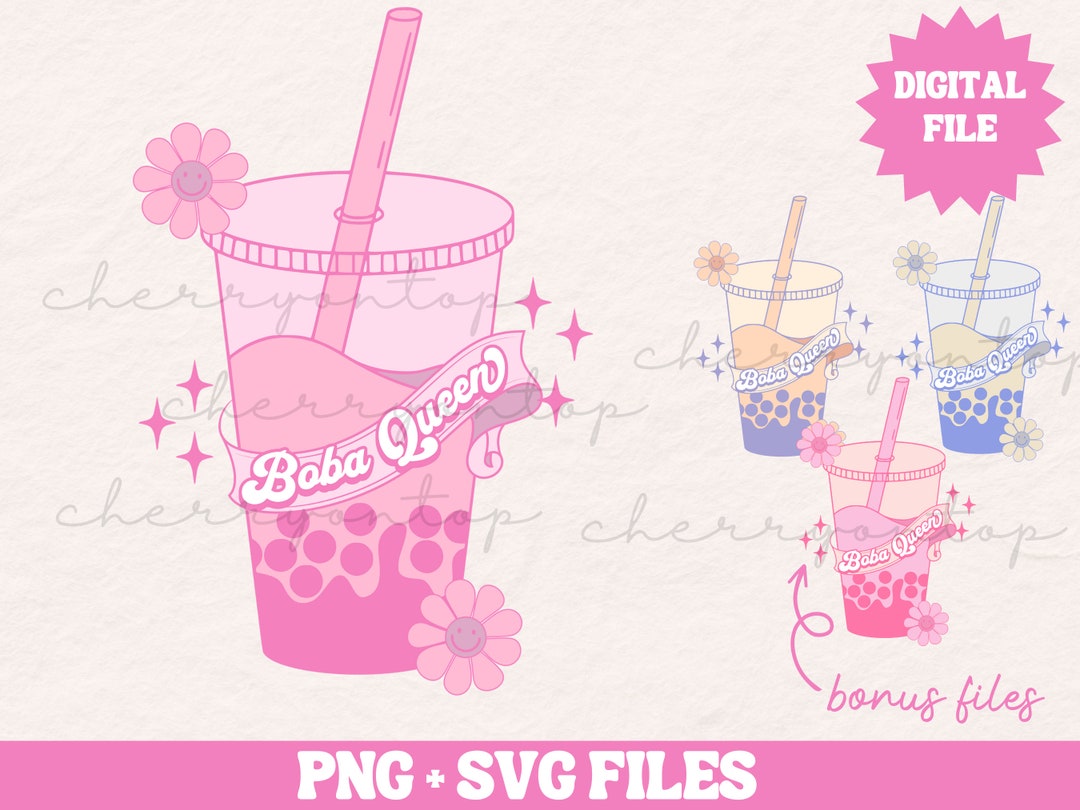 Boba Queen PNG | Boba Tea SVG | Bubble Tea Design | Trendy Shirt Design ...