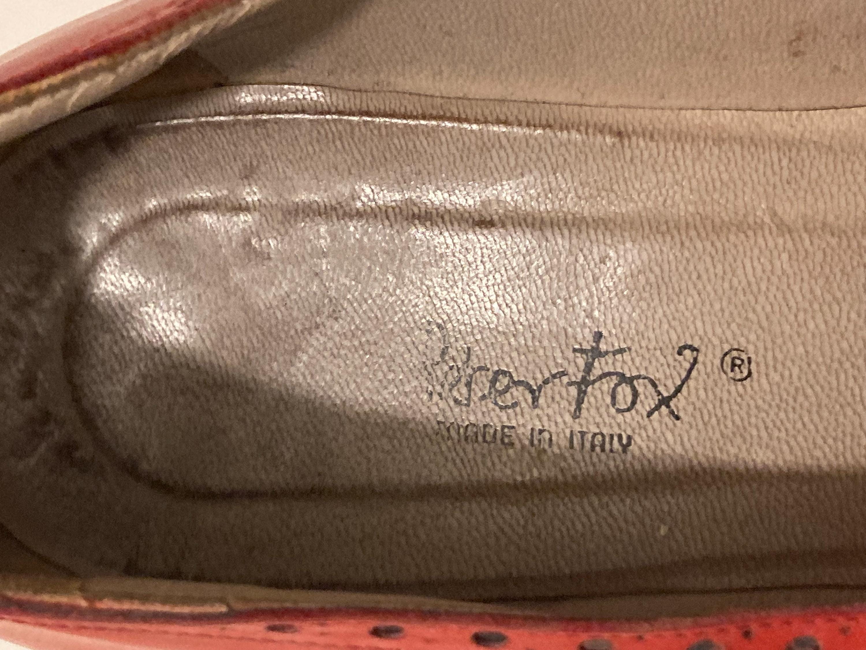 Vintage Peter Fox Red Leather Mary Janes Shoes Retro Perforations Polka ...