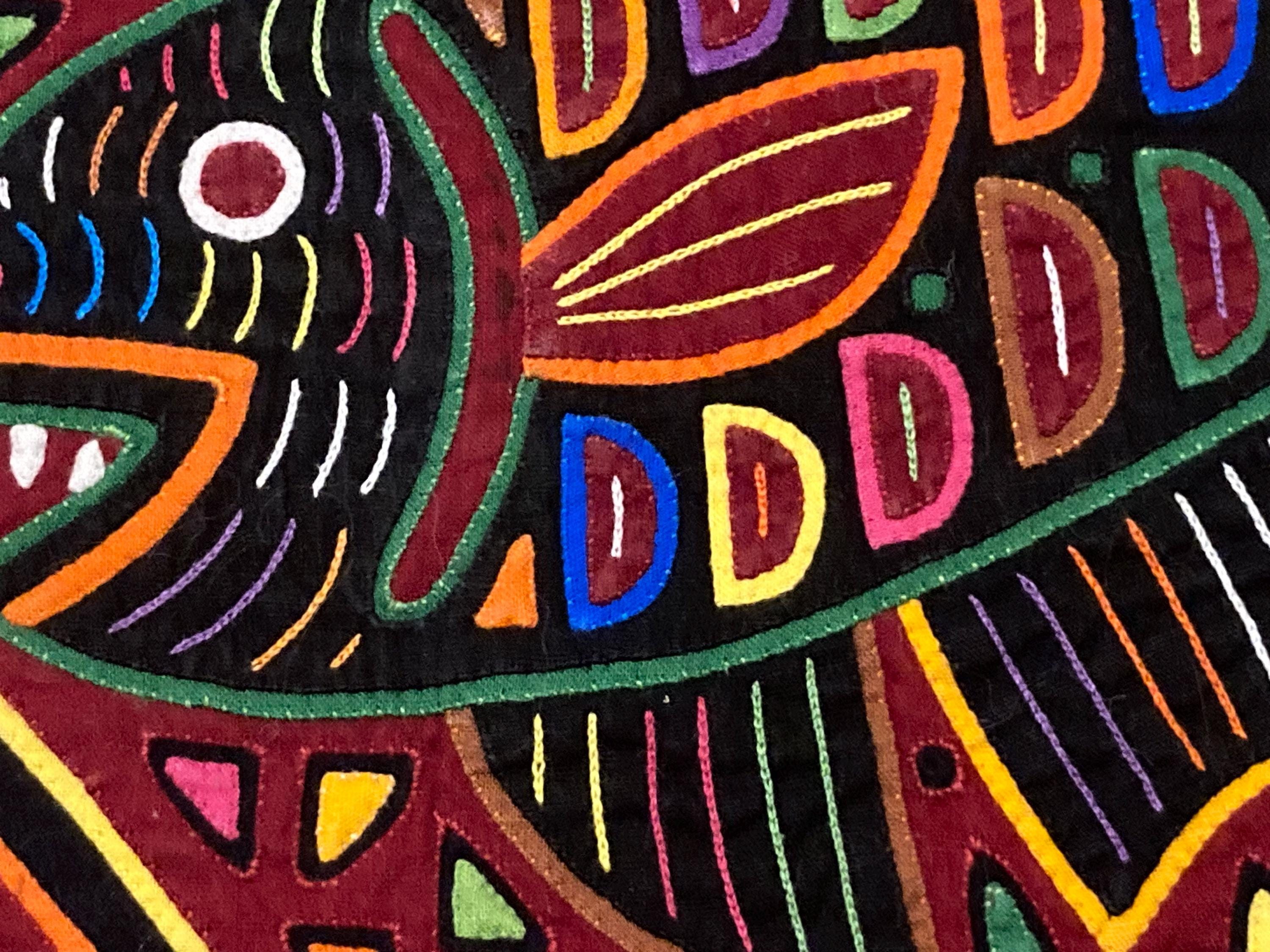 Stunning Vintage Mola Fish Design Panama Latin America OOAK Hand Made ...