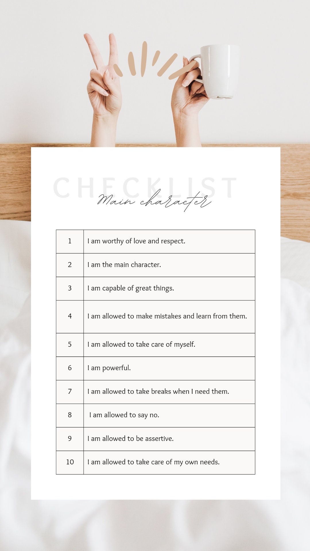 Main Character Checklist - Etsy