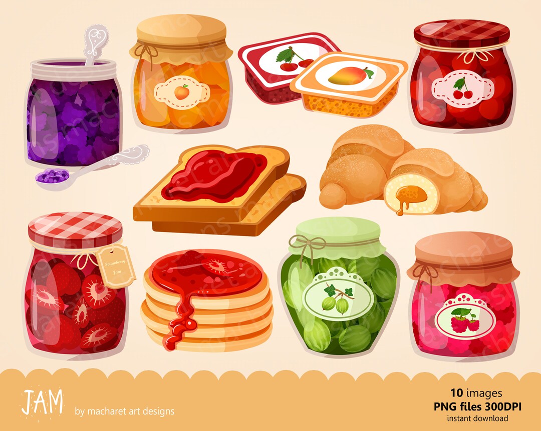 Cute Jams Collection Clipart Instant Download, Personal Use, Commercial ...