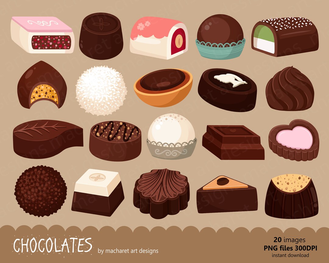 Cute Chocolates Collection Clipart Instant Download, Personal Use ...