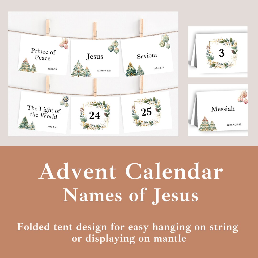 Names of Jesus Advent Calendar With Bible Verse and Prayer | Digital ...