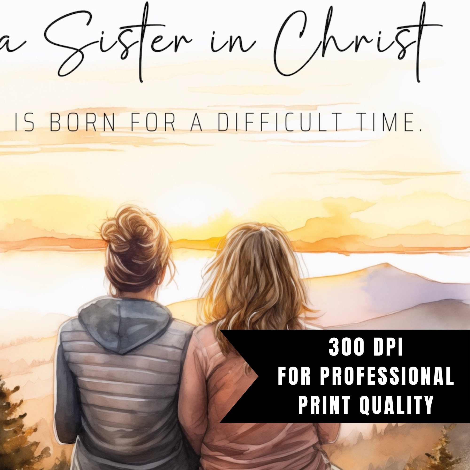A Sister in Christ Wall Art Christian Women Wall Art Bible Women Art ...