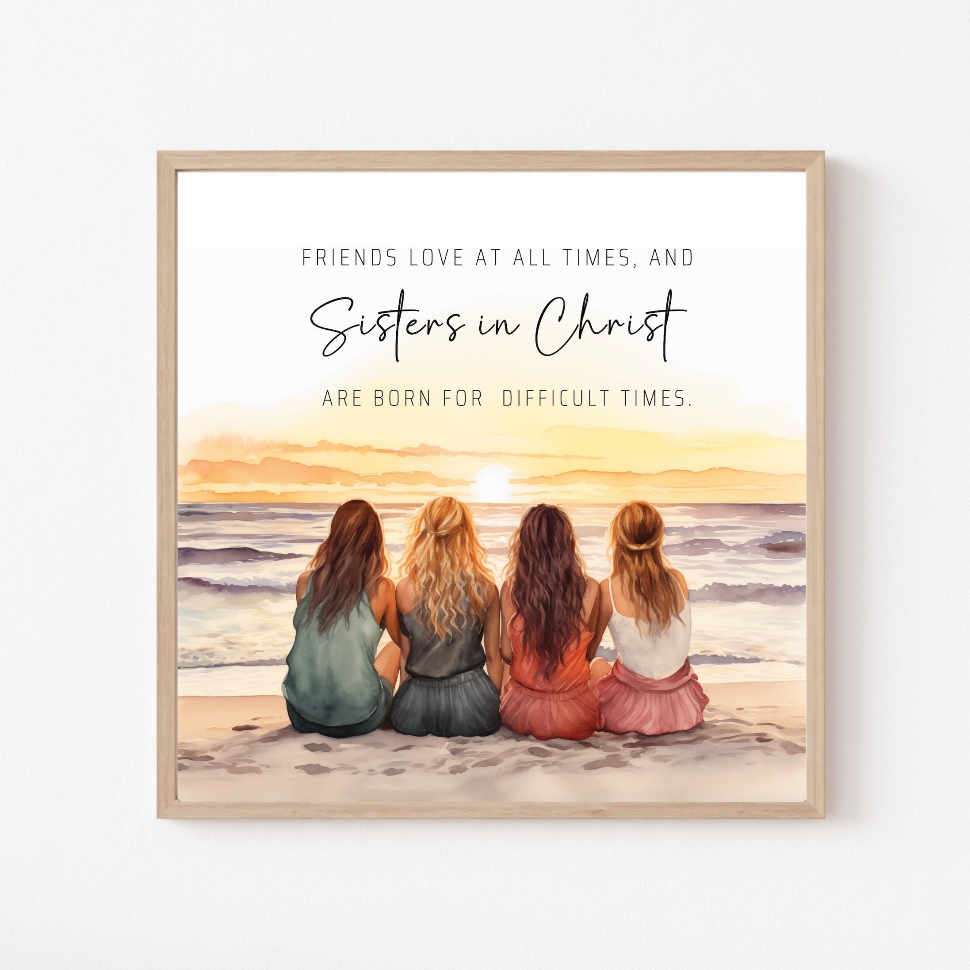 Sisters in Christ Wall Art Christian Women Wall Art Bible Women Art ...