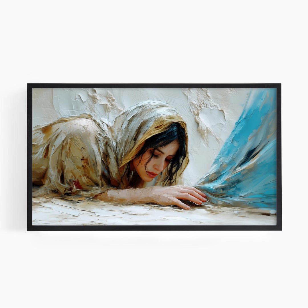 Samsung Frame TV Art | Woman Healed | Fringe of Jesus | Impasto ...