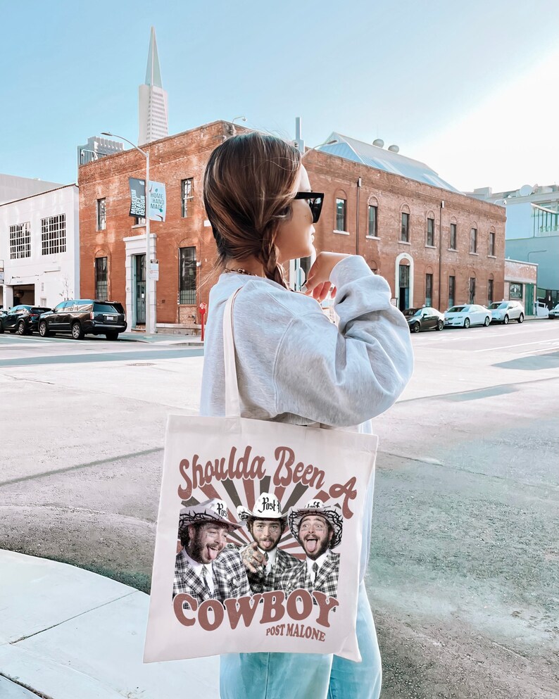 Country and Western Tote Bag, Vintage Cowboy Tote, Pop Culture Tote Bag ...