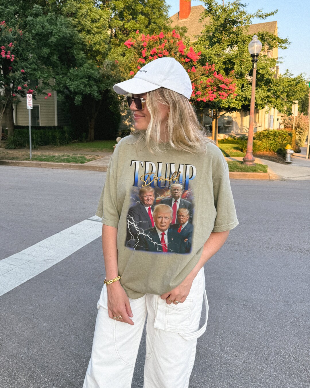 Retro Donald Trump Y2k Oversized Crew Neck T-shirt Dress Tee Election ...