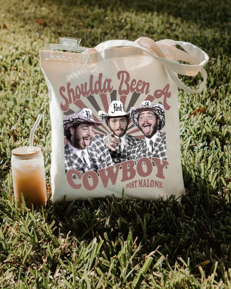 Country and Western Tote Bag, Vintage Cowboy Tote, Pop Culture Tote Bag ...
