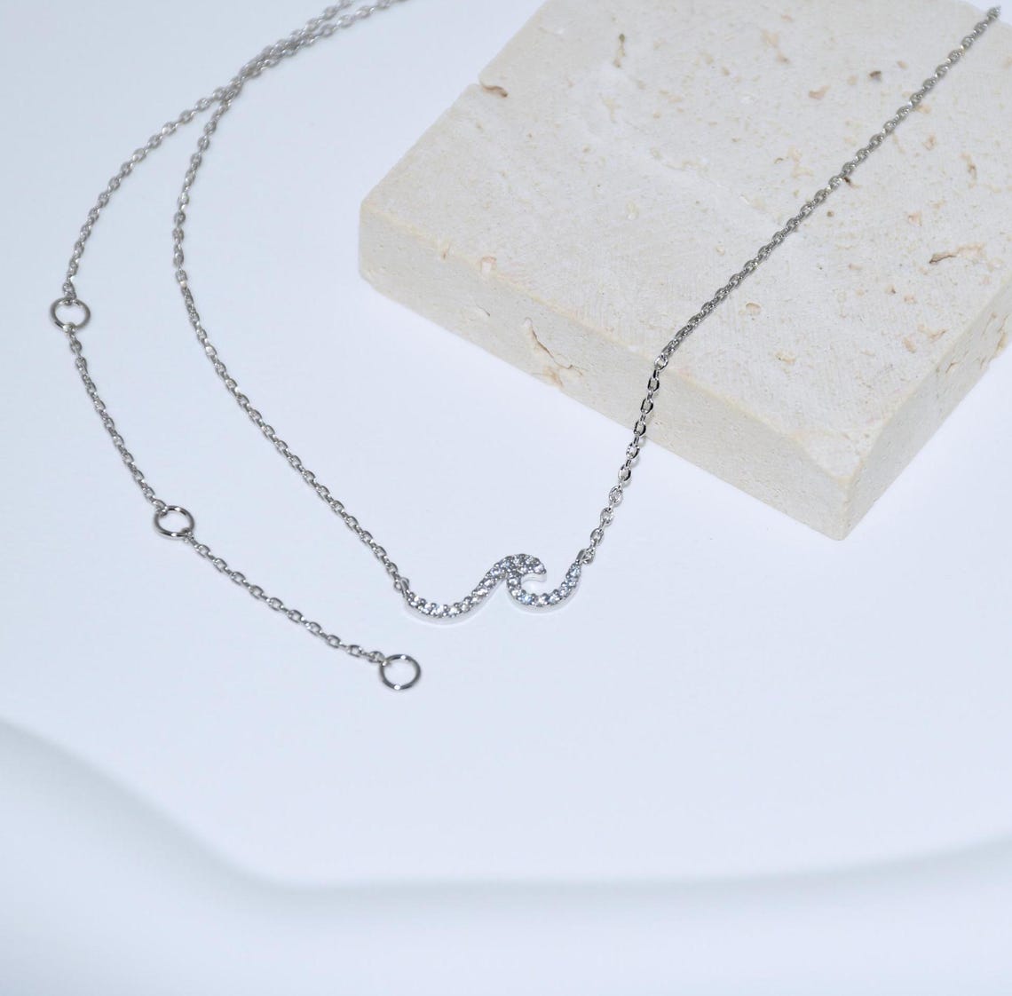 Dainty Wave Necklace • Minimalist Ocean Necklace • Surfing Necklace ...