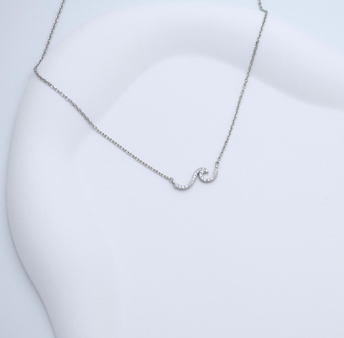 Dainty Wave Necklace • Minimalist Ocean Necklace • Surfing Necklace ...