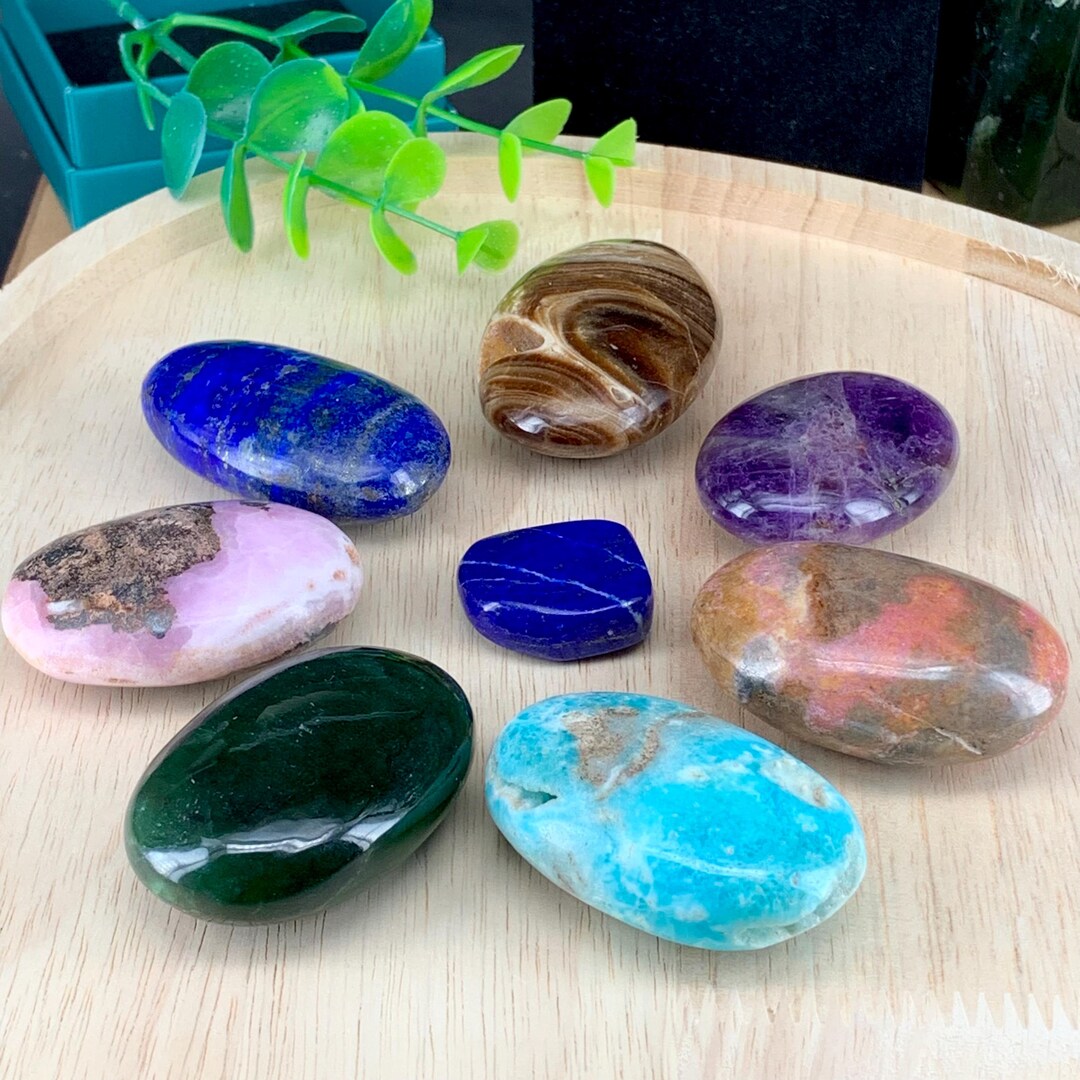 398.83g Natural Healing Crystal Stone Palm, Palm Stone Metaphysical Crystal Lapis Nephrite ...