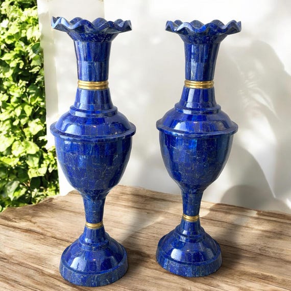 Natural Lapis Lazuli Stone Flower Vases Blue Stone Flower Vase 18.5 Kg Both Natural Healing Stone Luxury Choice Home Decoration Pieces Etsy UK
