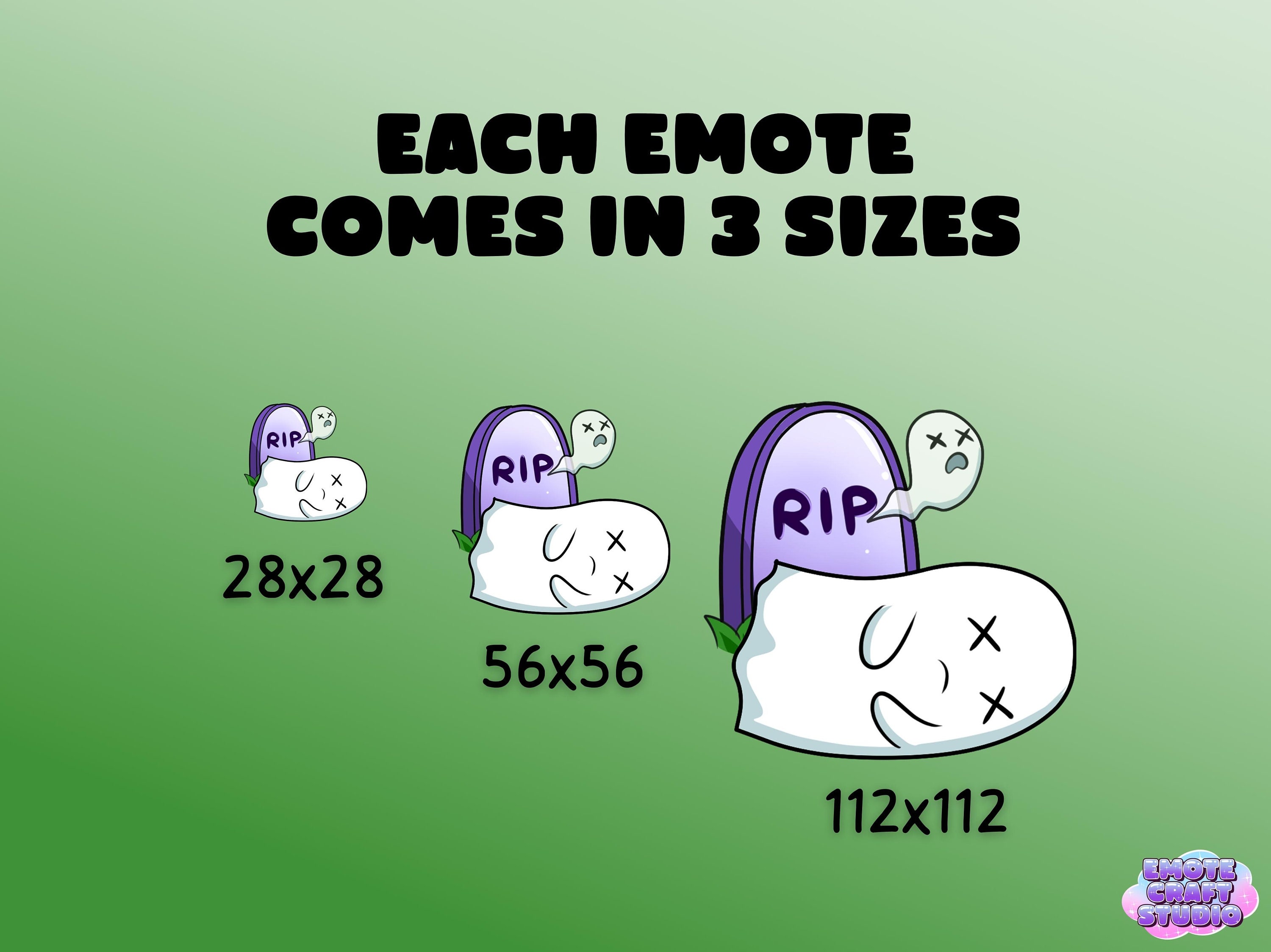 RIP Ghost Headstone Animated Emote for Twitch Discord Youtube, Cute Halloween Ghost Emote ...