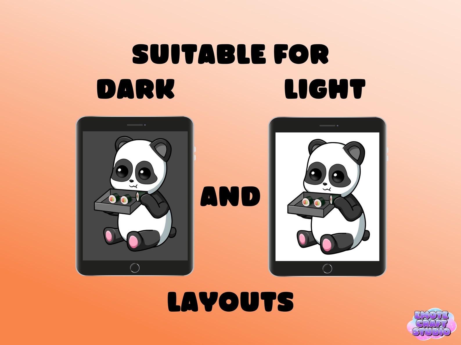 Cute Panda Twitch Emote, Animated Sushi Panda Emote for Twitch Discord ...