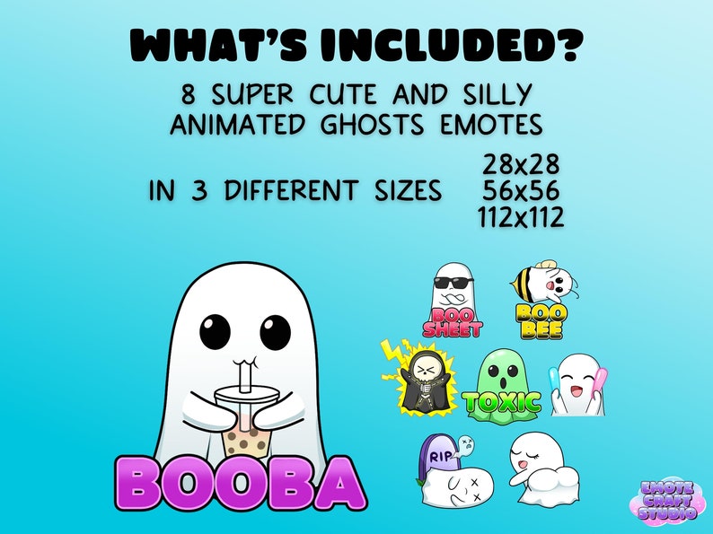 Silly Ghost Animated Emotes Bundle for Twitch Discord Youtube, Spooky ...