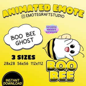Boo Bee Ghost Animated Emote for Twitch, Cute Halloween Emote for ...