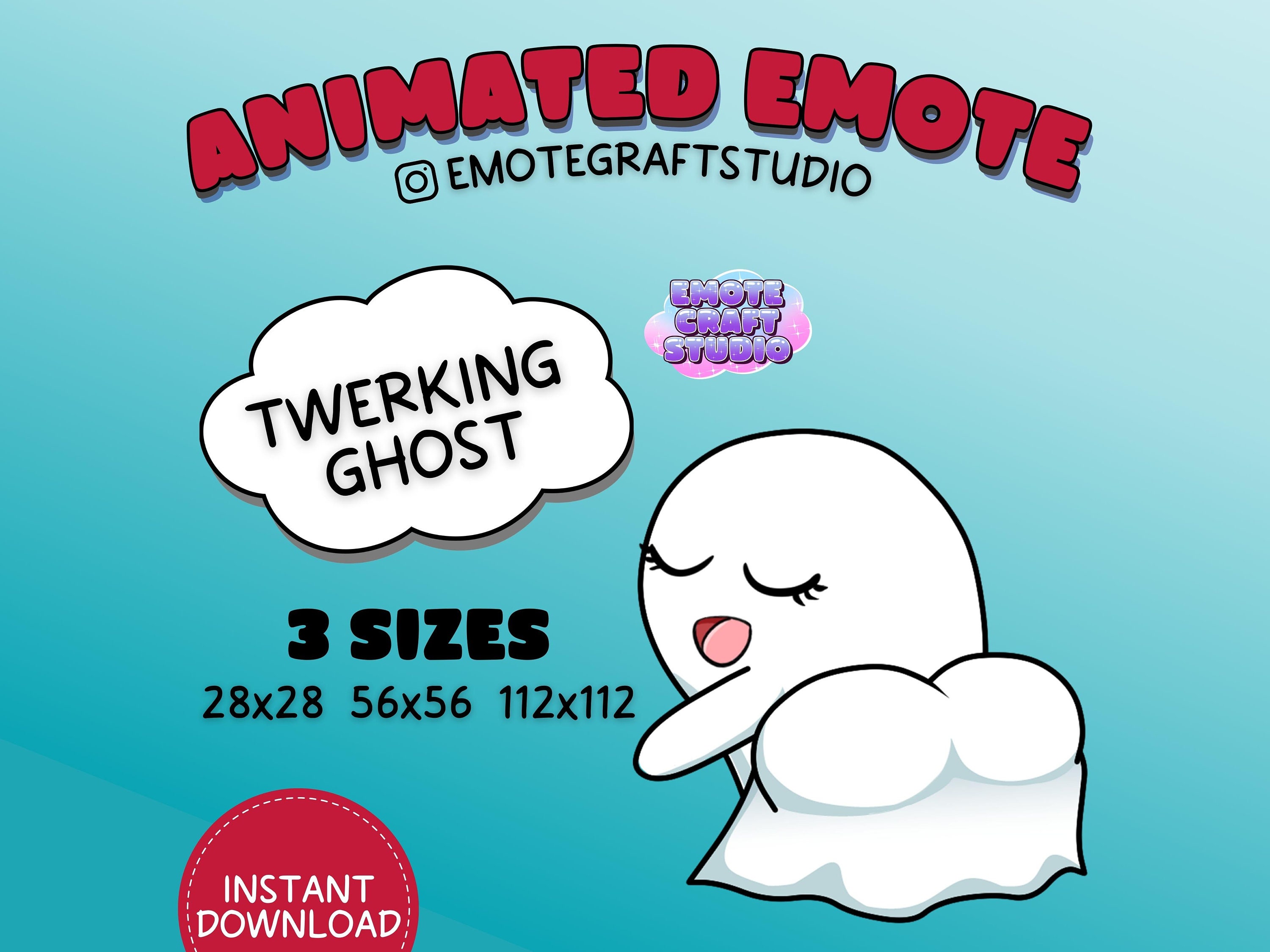 Animated Twerking Ghost Emote for Twitch & Discord, Chill Vibes Dancing ...
