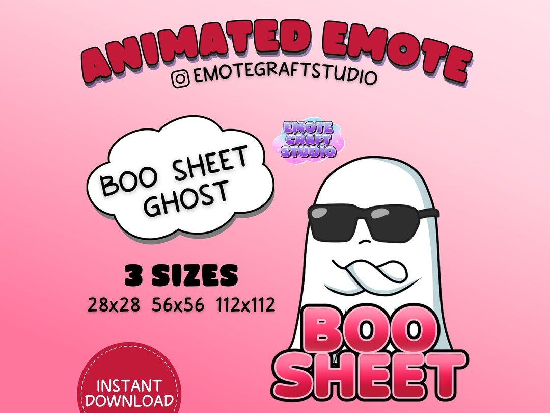 Boo Sheet Ghost Animated Twitch Emote, Cute Halloween Emote for ...