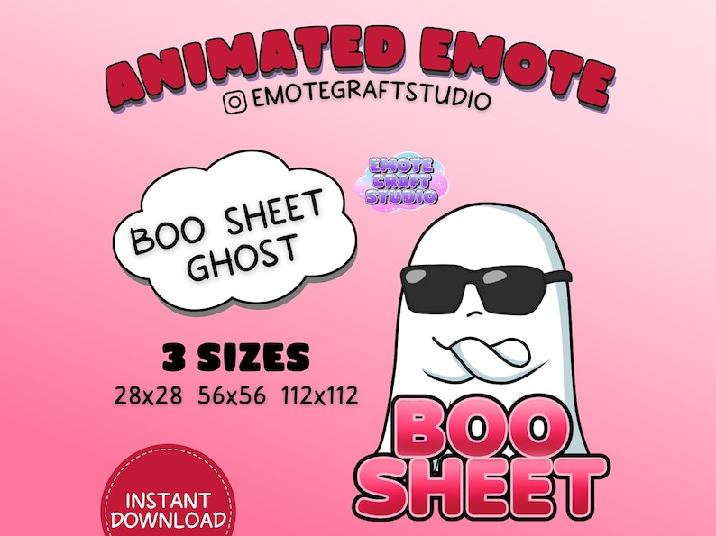 Boo Sheet Ghost Animated Twitch Emote, Cute Halloween Emote for ...
