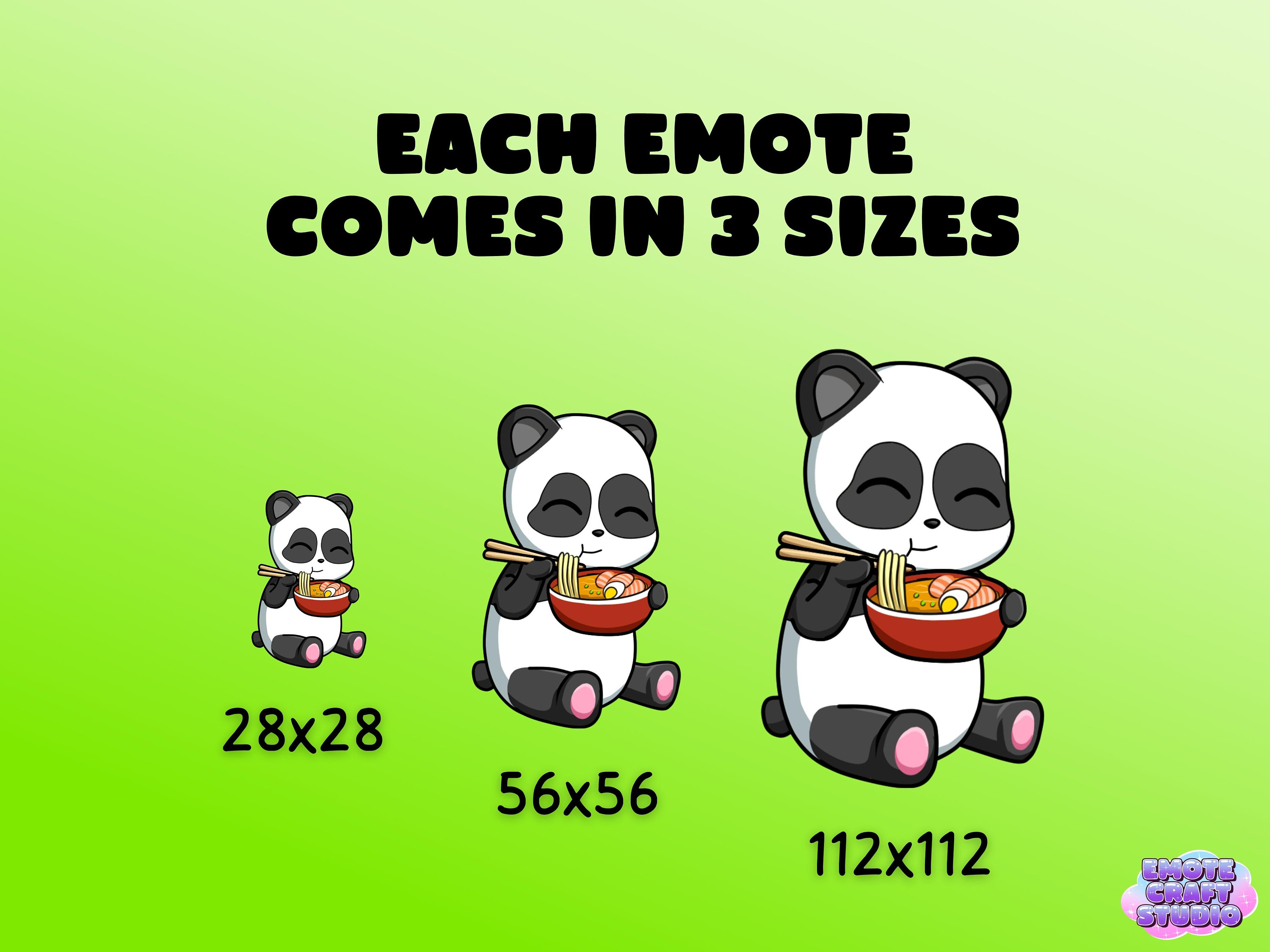 Cute Panda Twitch Emote, Animated Ramen Noodle Panda Emote for Twitch ...