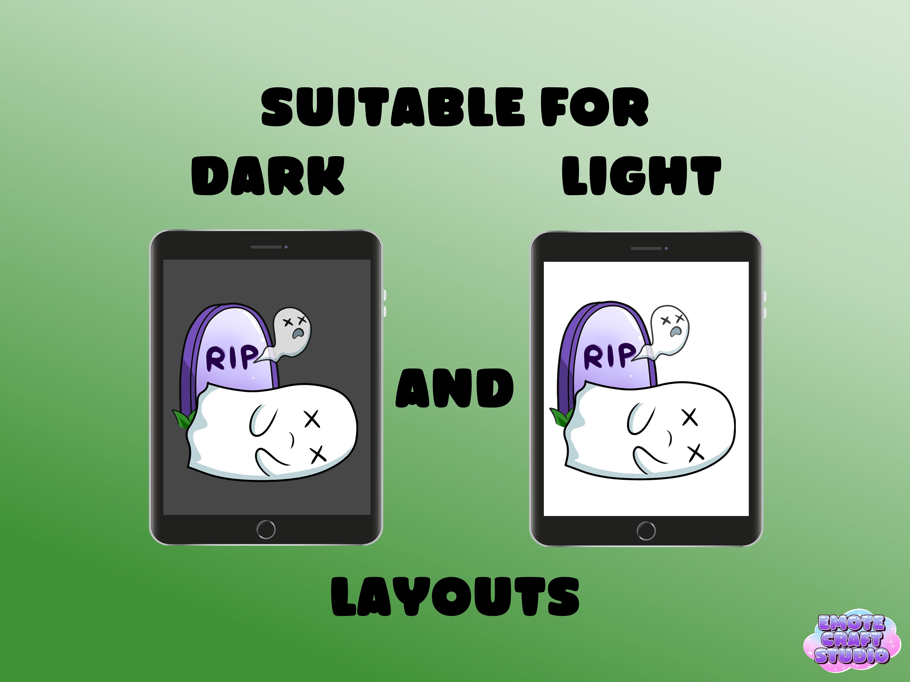 RIP Ghost Headstone Animated Emote for Twitch Discord Youtube, Cute Halloween Ghost Emote ...