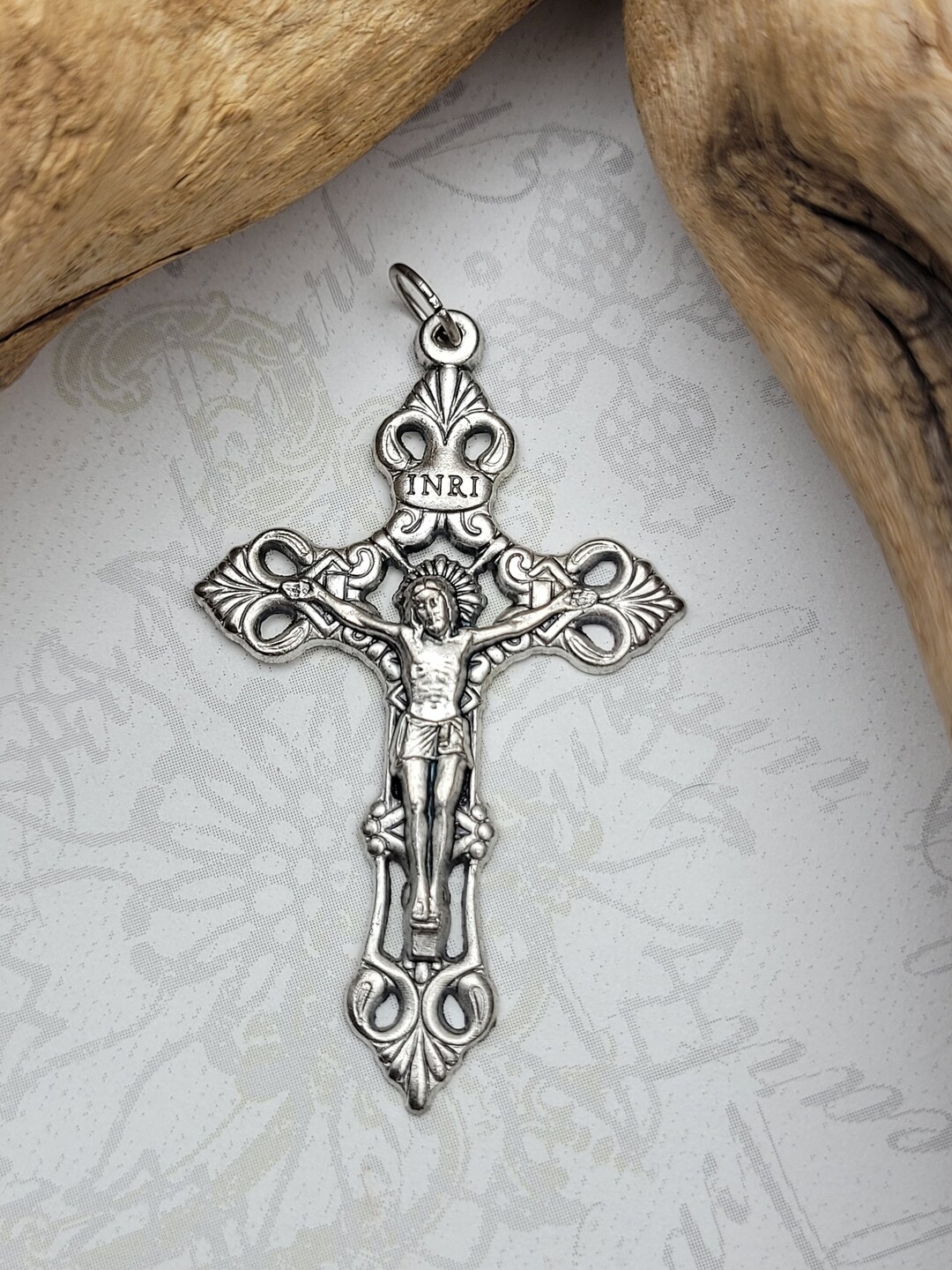 Silver Rosary Crucifix, Ornate - Etsy Silver Rosary Crucifix, Ornate - Etsy