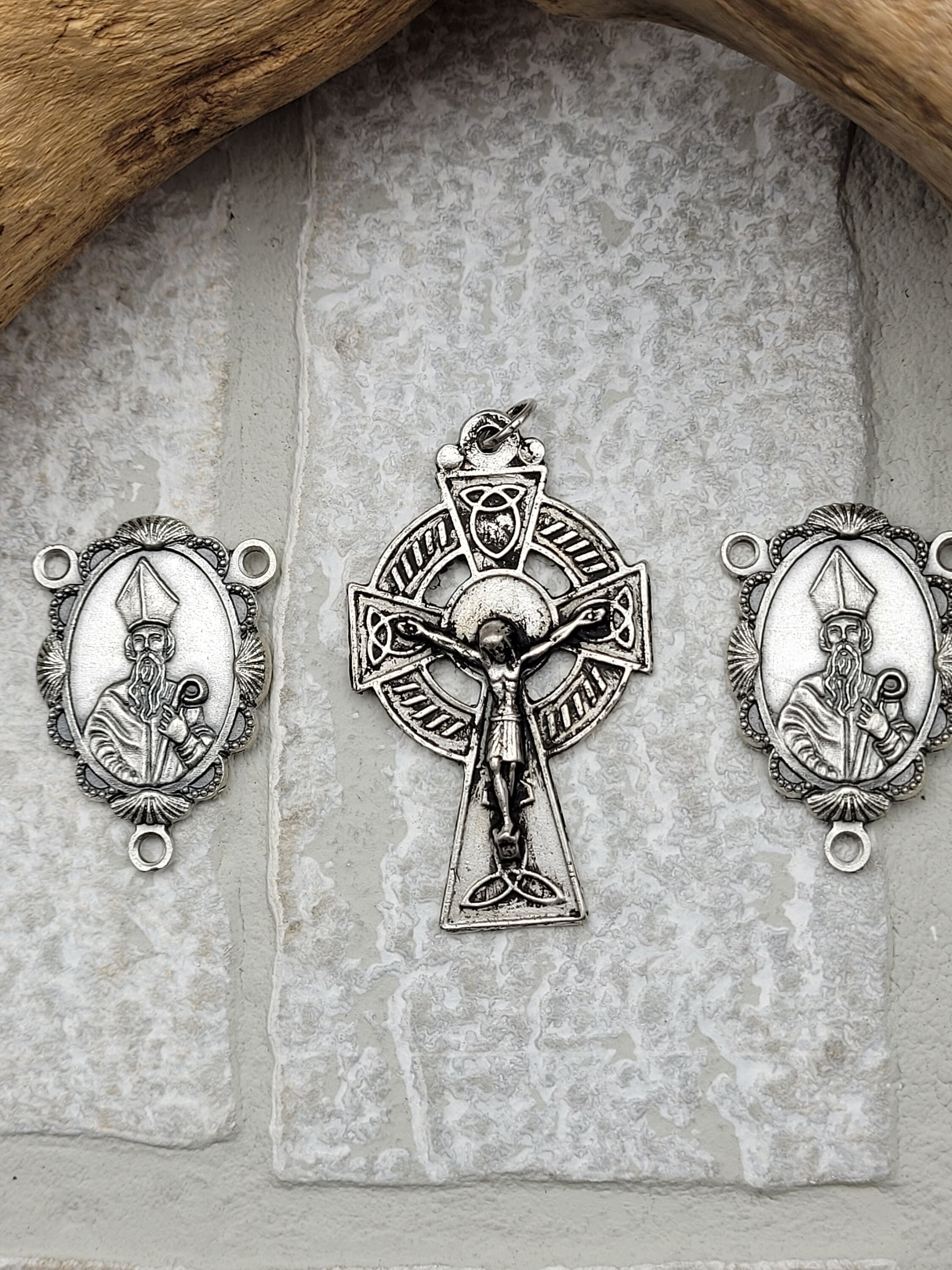 Celtic Silver Crucifix and 2 Centers, Rosary Parts - Etsy