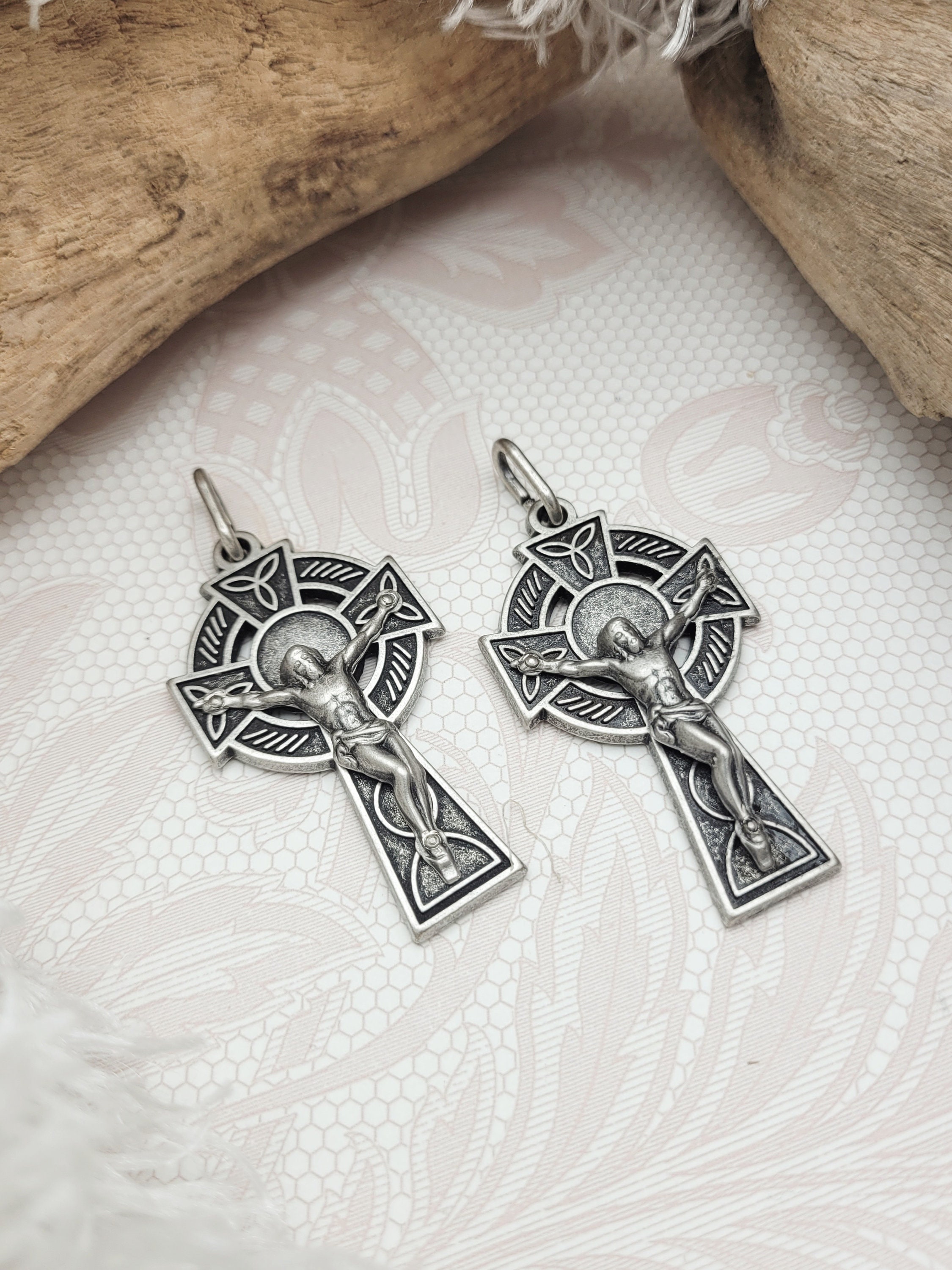 Celtic Silver Crucifixes, 2, Rosary Parts - Etsy