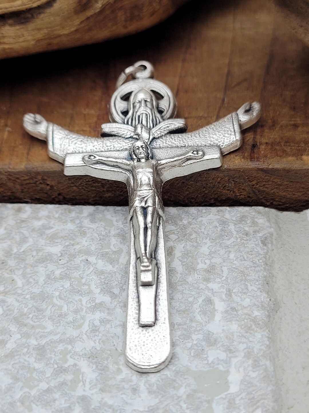 Silver Trinity Crucifix, Holy Trinity Crucifix, Large Silver Crucifix ...