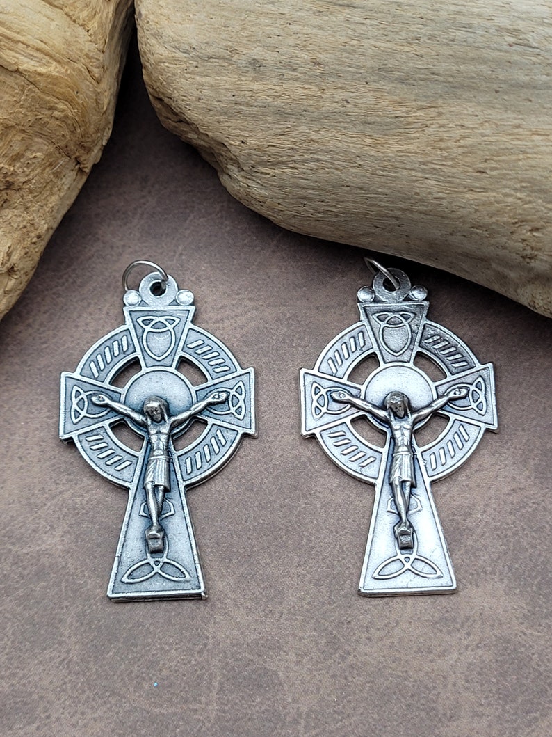 Celtic Silver Crucifix, Rosary Parts - Etsy