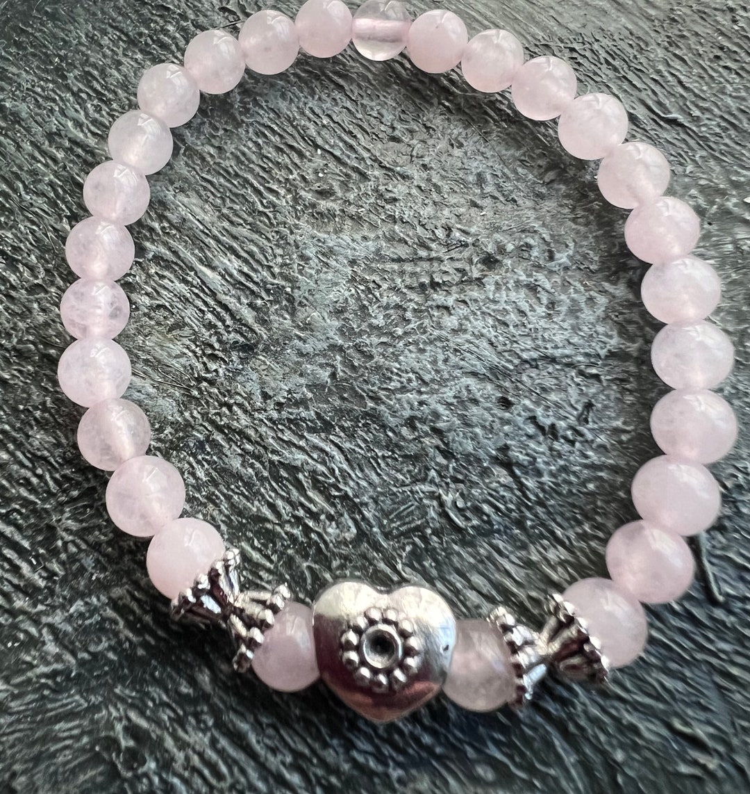 Pink Quartz Love Stone Bracelet - Etsy