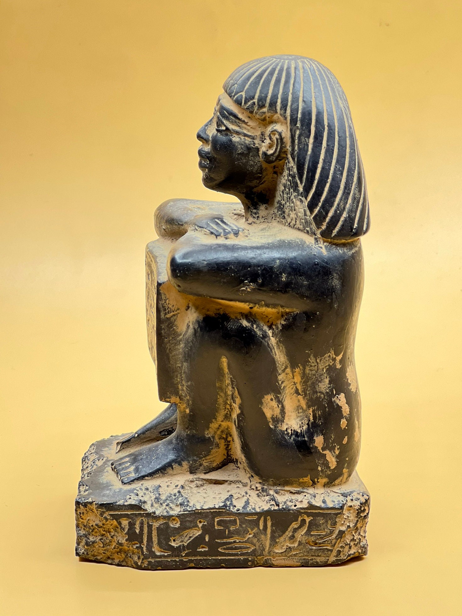 Egyptian Antique Block Statue Pharaonic Hieroglyphs Ancient Egypt ...