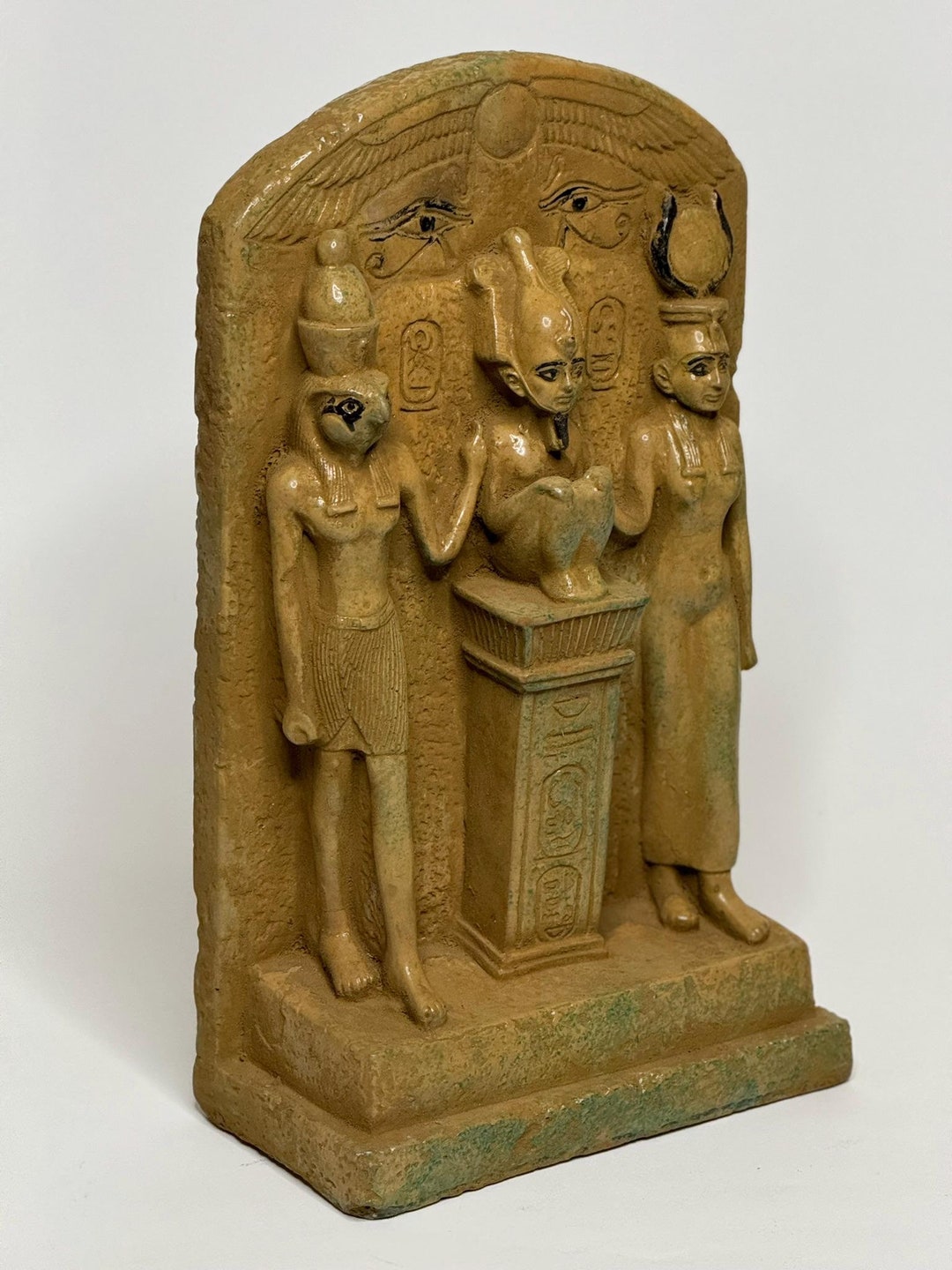 Unique Egyptian Sculpture, Statue Triad of Osiris an Isis, and Horus ...