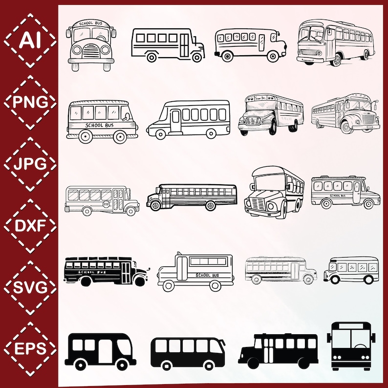 Bus Svg Bundle \ School Bus SVG \ Bus Svg \ School Bus Png \ School Bus ...