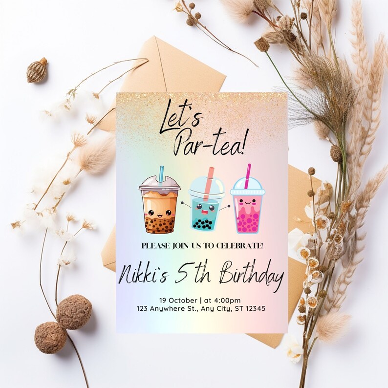 Tea Birthday Invitation Template, Par-tea Invitation, Par Tea ...